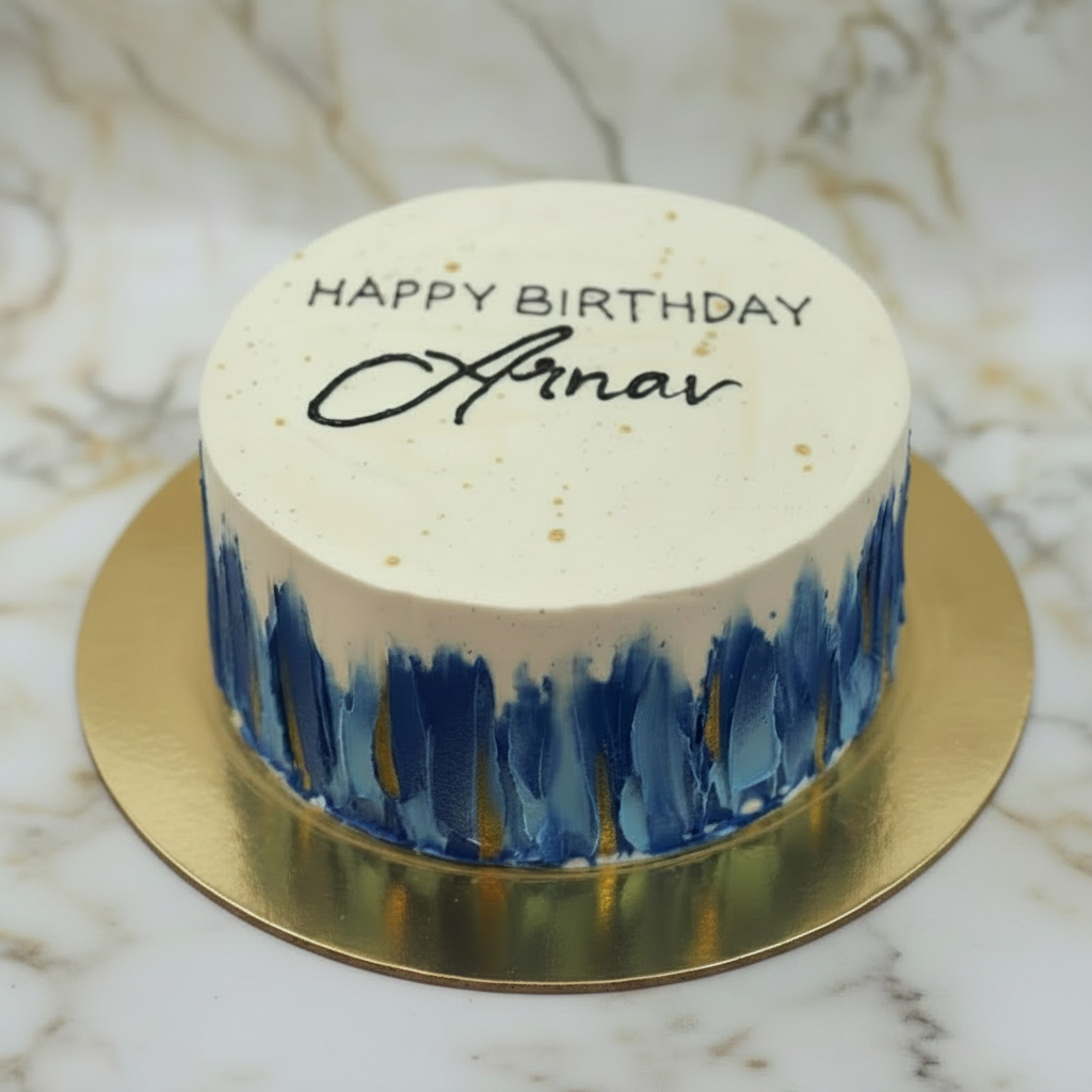 Buttercream Strokes with Text Cake – Essange